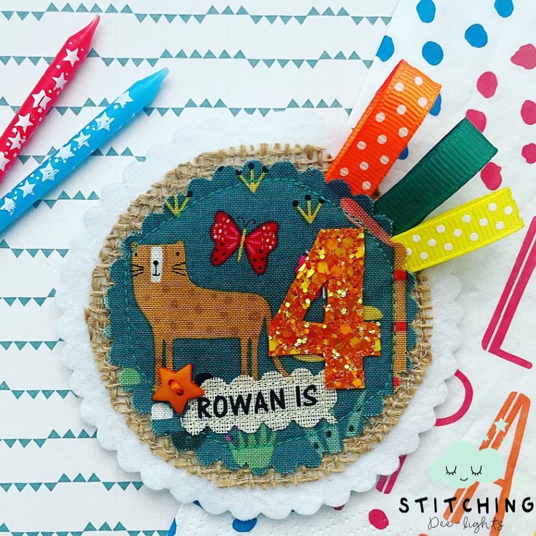 Jungle Theme Badge, Jungle Birthday Party, Personalised Birthday Badge ...