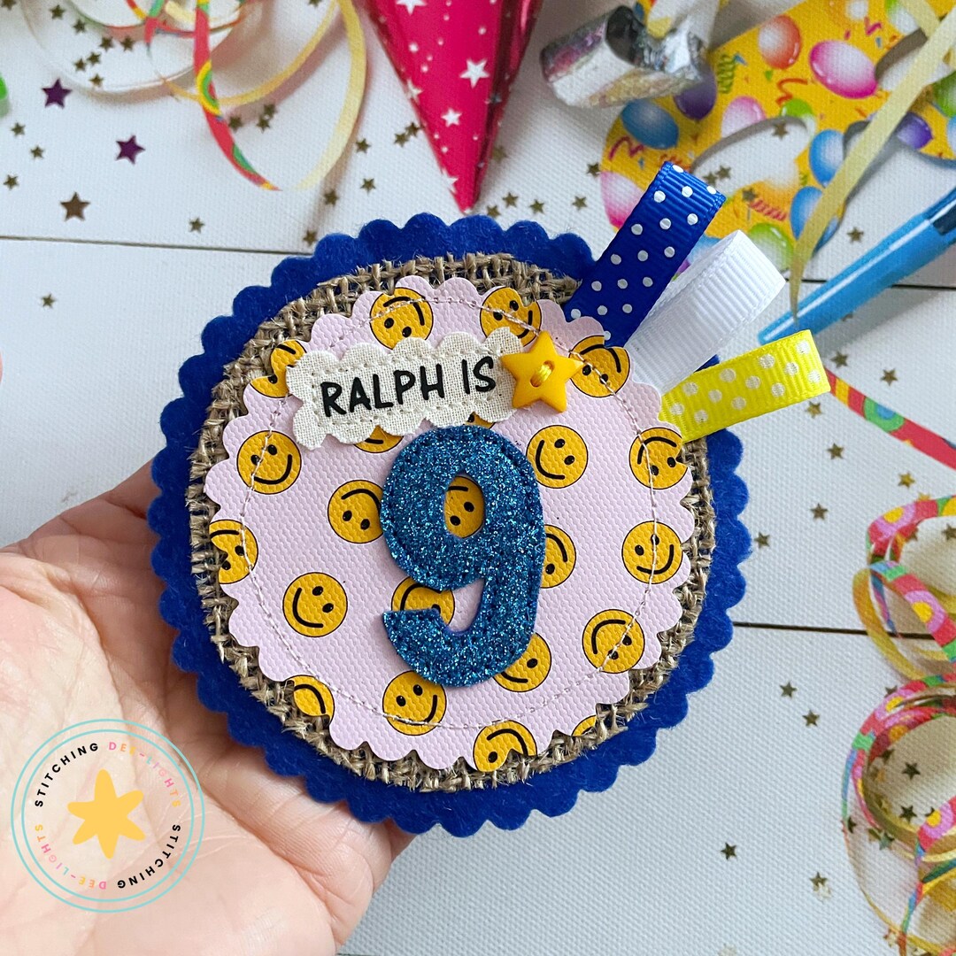 Happy Emoji Birthday Rosette, Birthday Rosette, Personalised Birthday ...