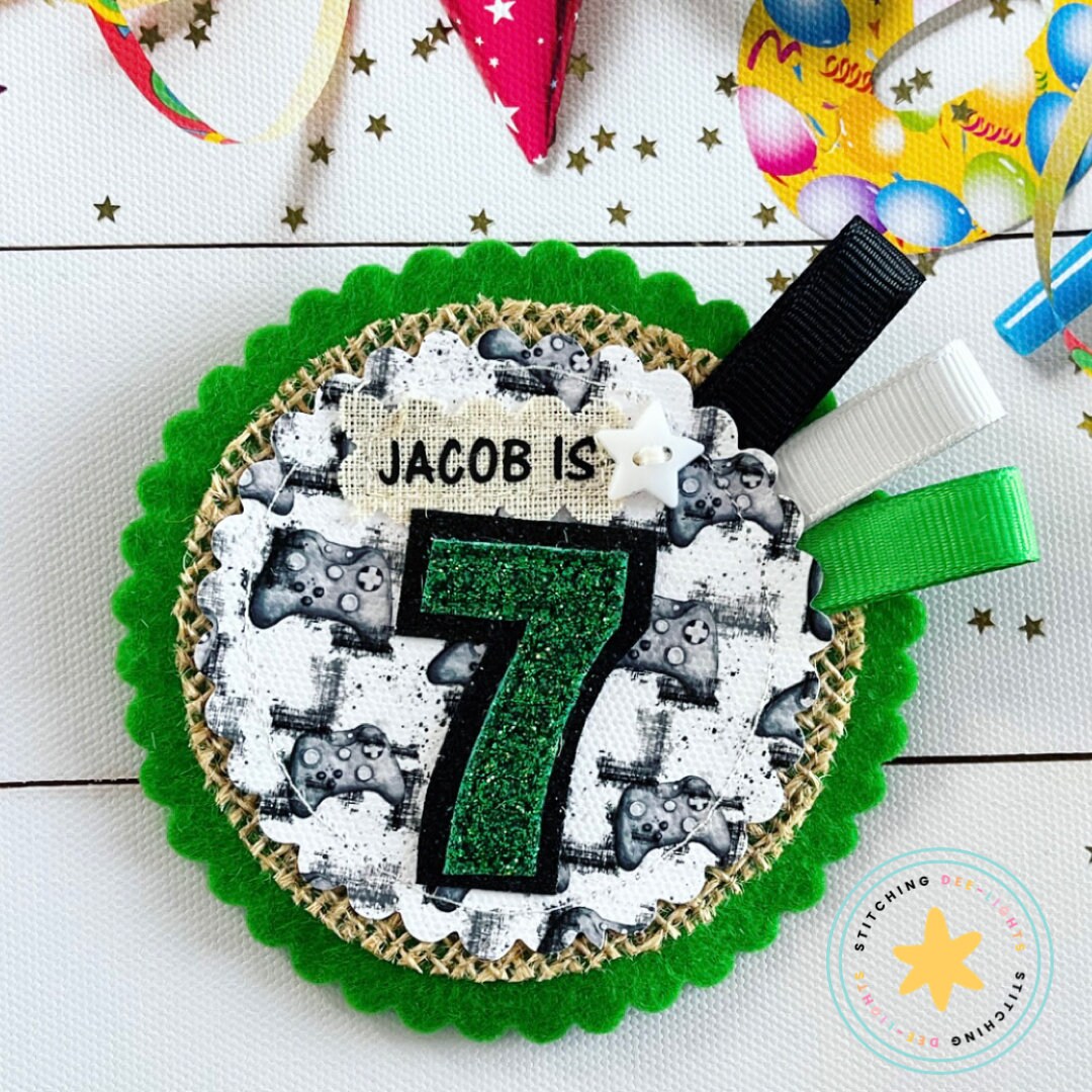 Gamer Birthday Badge, Birthday Party Badge, Personalised Birthday Badge ...