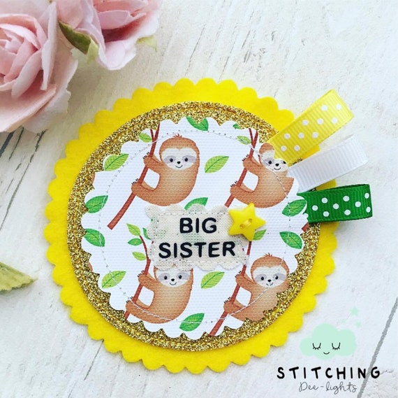 Big Sister Sloth Badge Sibling Gift Big Sister Sloth | Etsy