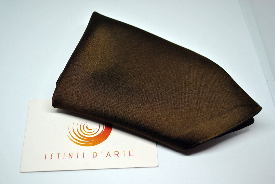 Pocket Handkerchief in Brown Silk Fabric, Man Clutch, for Him, Man ...