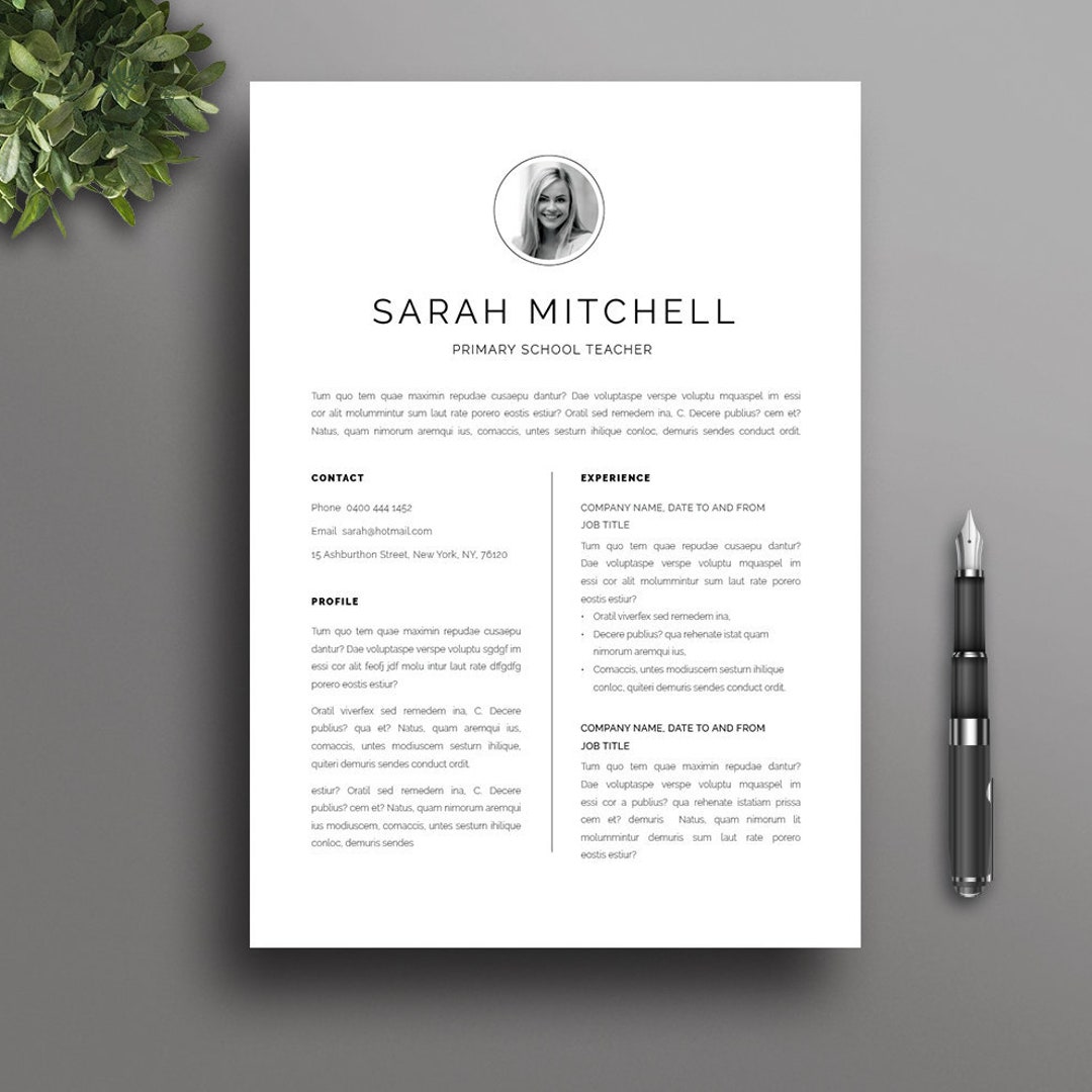 Black & White Resume Template 6 Modern, Professional, Creative ...