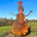 Rustic Vintage Style Metal Snowman Winter Decoration- Yard Art- Gift ...