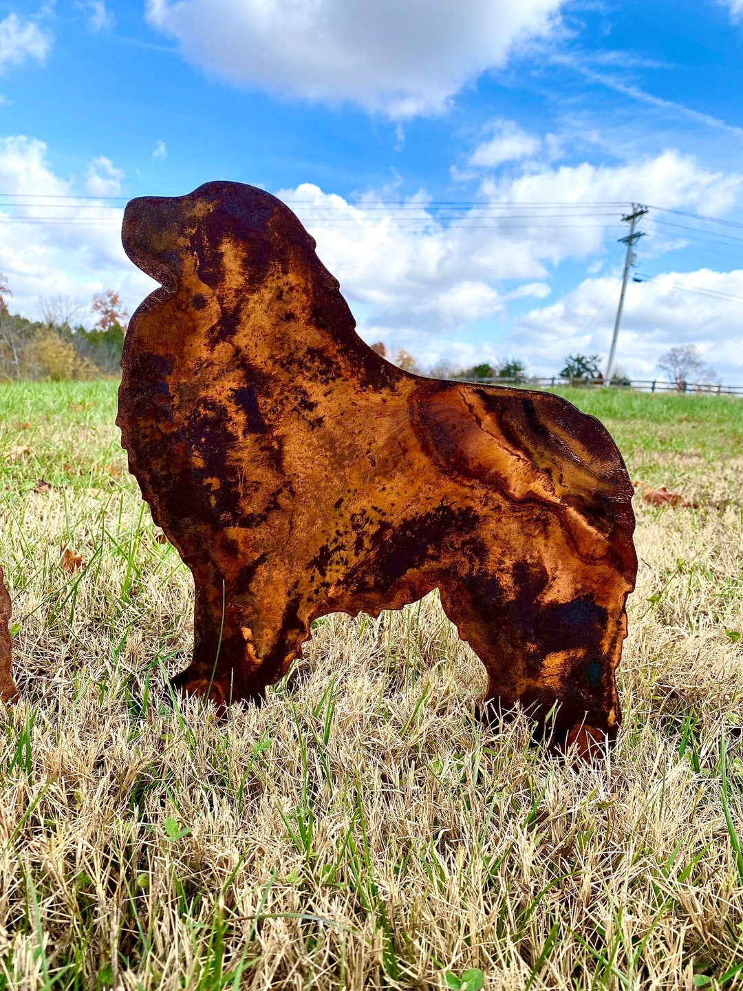 Rustic Metal Great Pyrenees Yard Art- Pet Loss Gravestone- Pet Decor ...