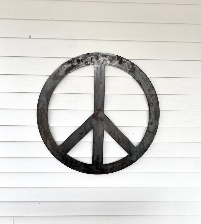 Metal Rustic Peace Sign Wall Decor Hippie Art Gift for Her - Etsy