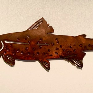 Trout Fish Wall Sign Fishing Decor Metal Decor Fly Fishing - Etsy