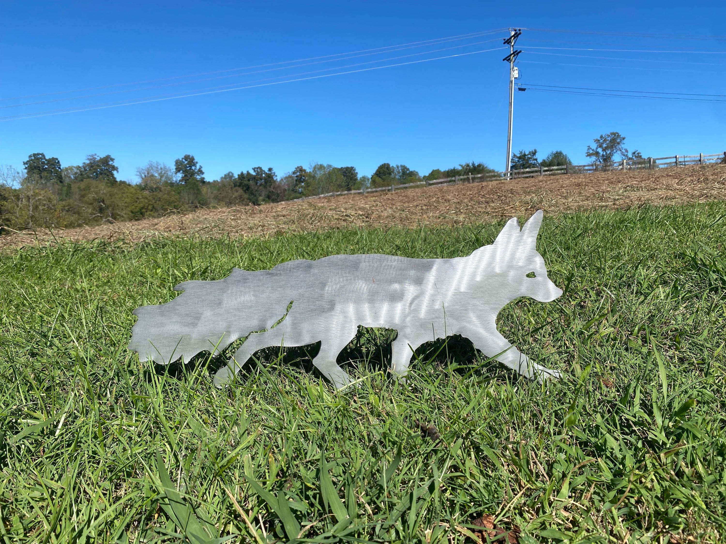 Rustic Fox Metal Yard Art- Unique Garden Decorations- Gift for Wildlife ...