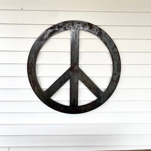 Metal Rustic Peace Sign Wall Decor- Hippie Art- Gift for Her Him ...