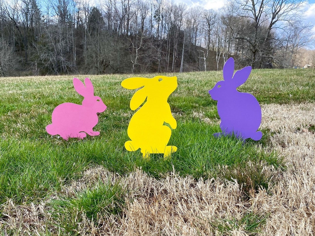 Easter Bunnies Set of 3- Rabbit Garden Decoration- Spring Yard Art - Etsy