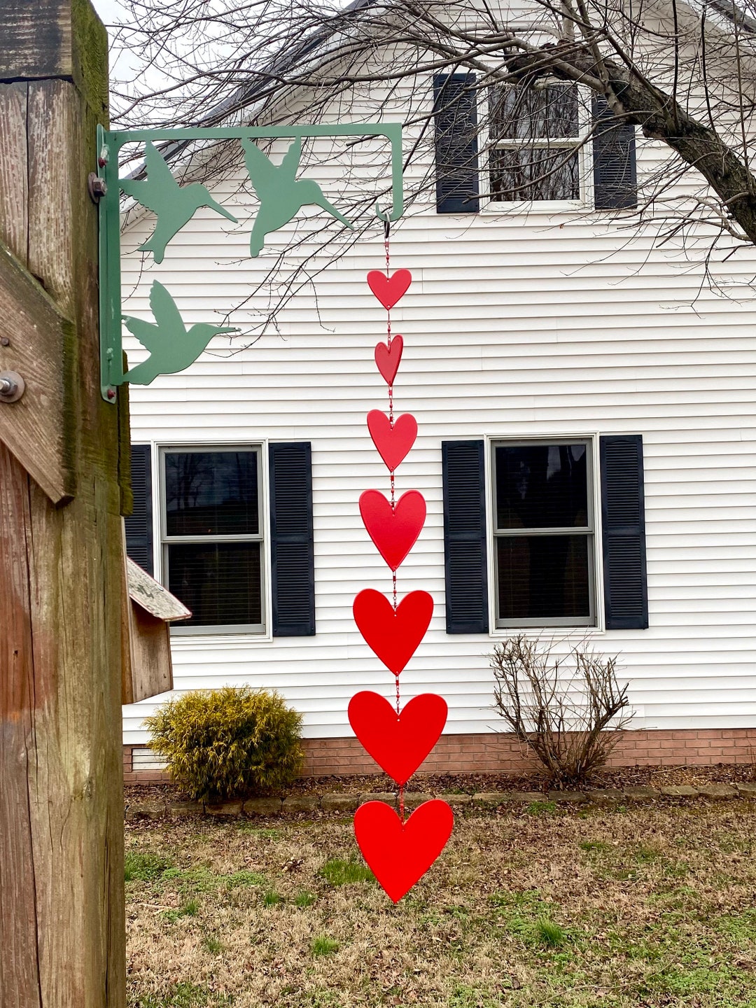 Metal Valentine’s Day Heart Wind Spinner Wind Chime- Hanging Mobile ...