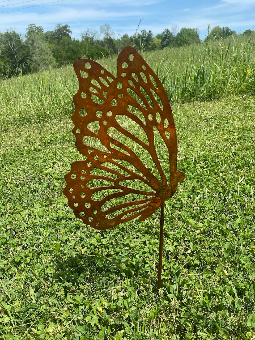 Rustic Metal Butterfly Yard Art Garden Decoration Outdoor Metal Decor ...
