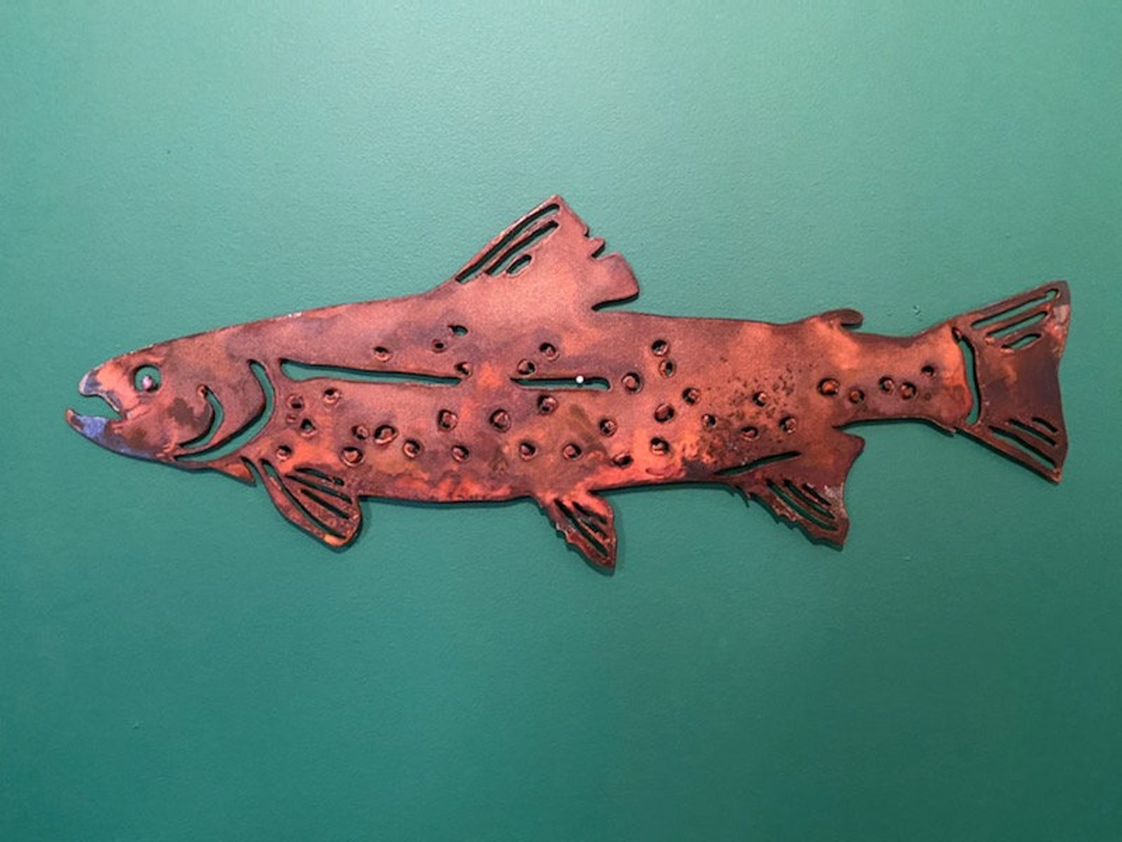 Trout Fish Wall Sign Fishing Decor Metal Decor Fly Fishing - Etsy