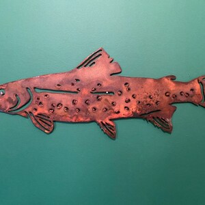Trout Fish Wall Sign Fishing Decor Metal Decor Fly Fishing - Etsy
