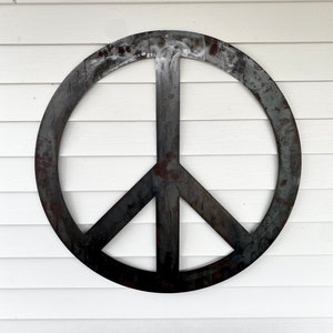 Metal Rustic Peace Sign Wall Decor Hippie Art Gift for Her - Etsy