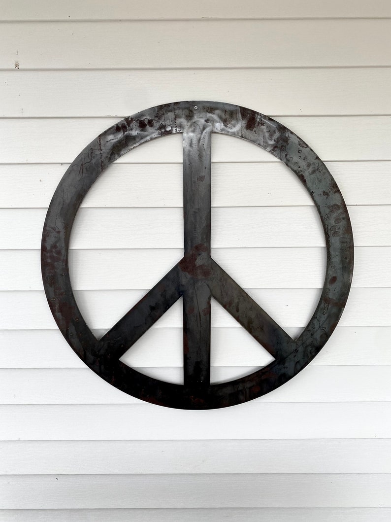 Metal Rustic Peace Sign Wall Decor Hippie Art Gift for Her - Etsy