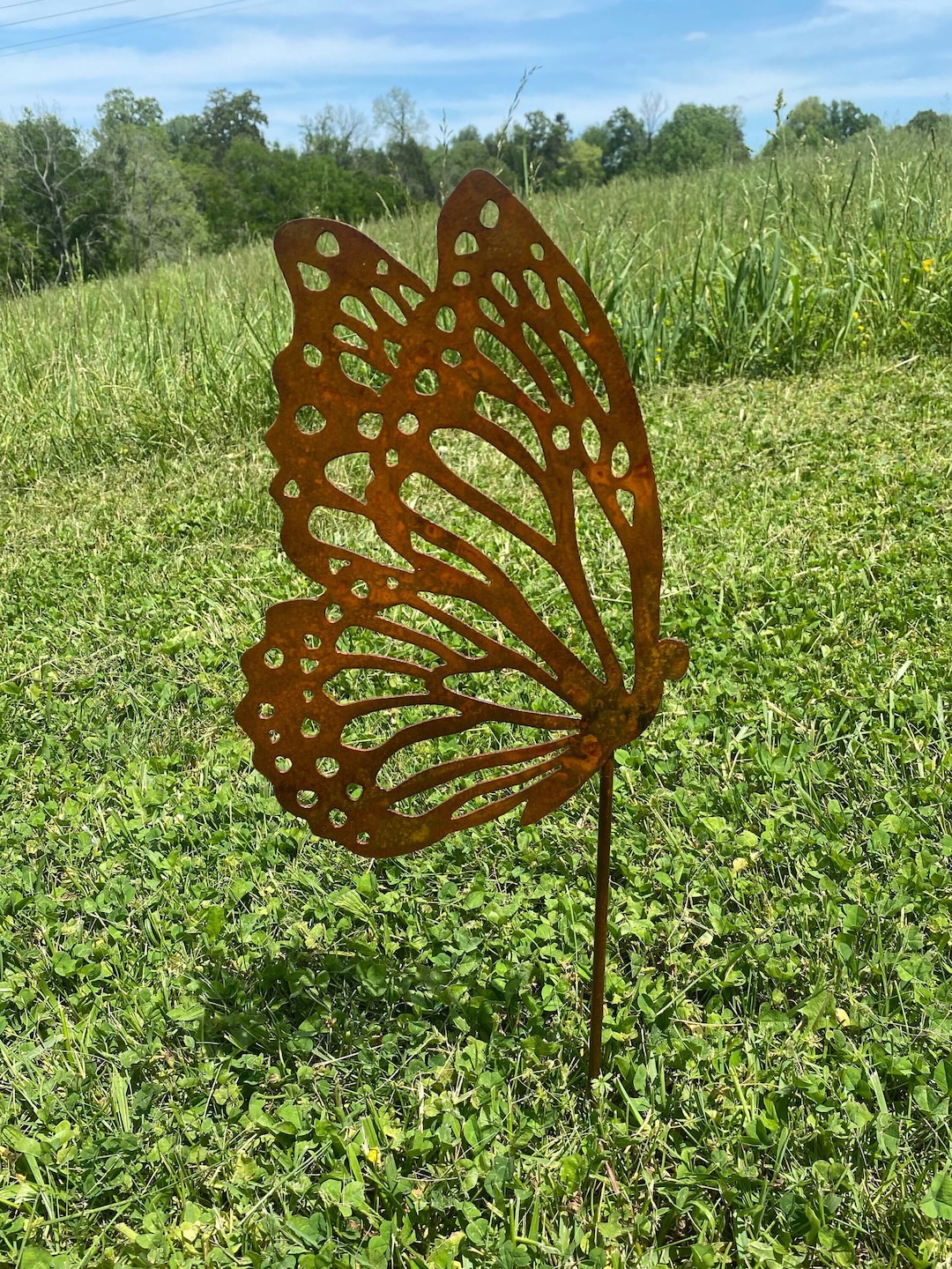 Rustic Metal Butterfly Yard Art- Garden Decoration- Outdoor Metal Decor ...