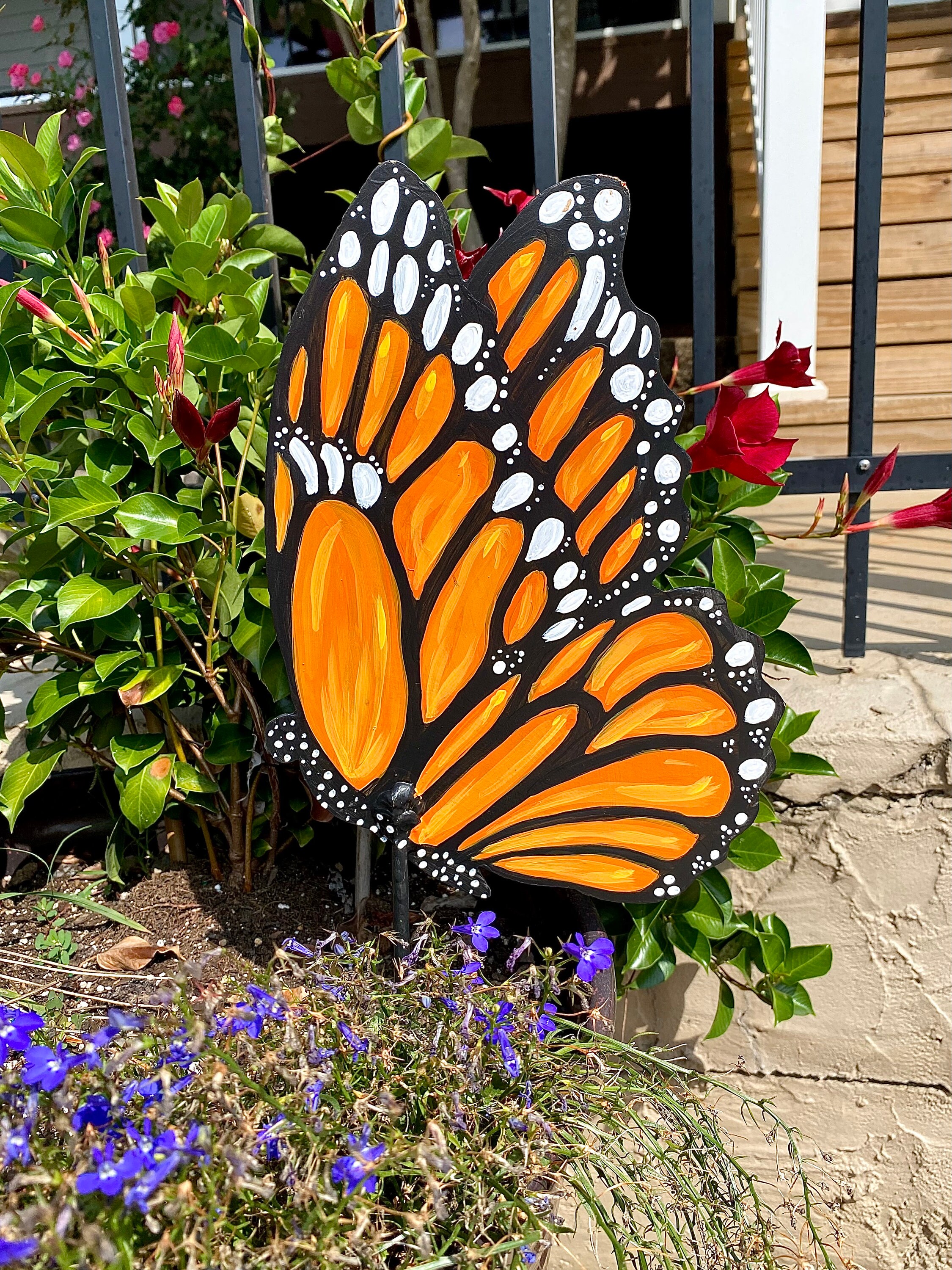 Hand Painted Metal Monarch Butterfly - Etsy