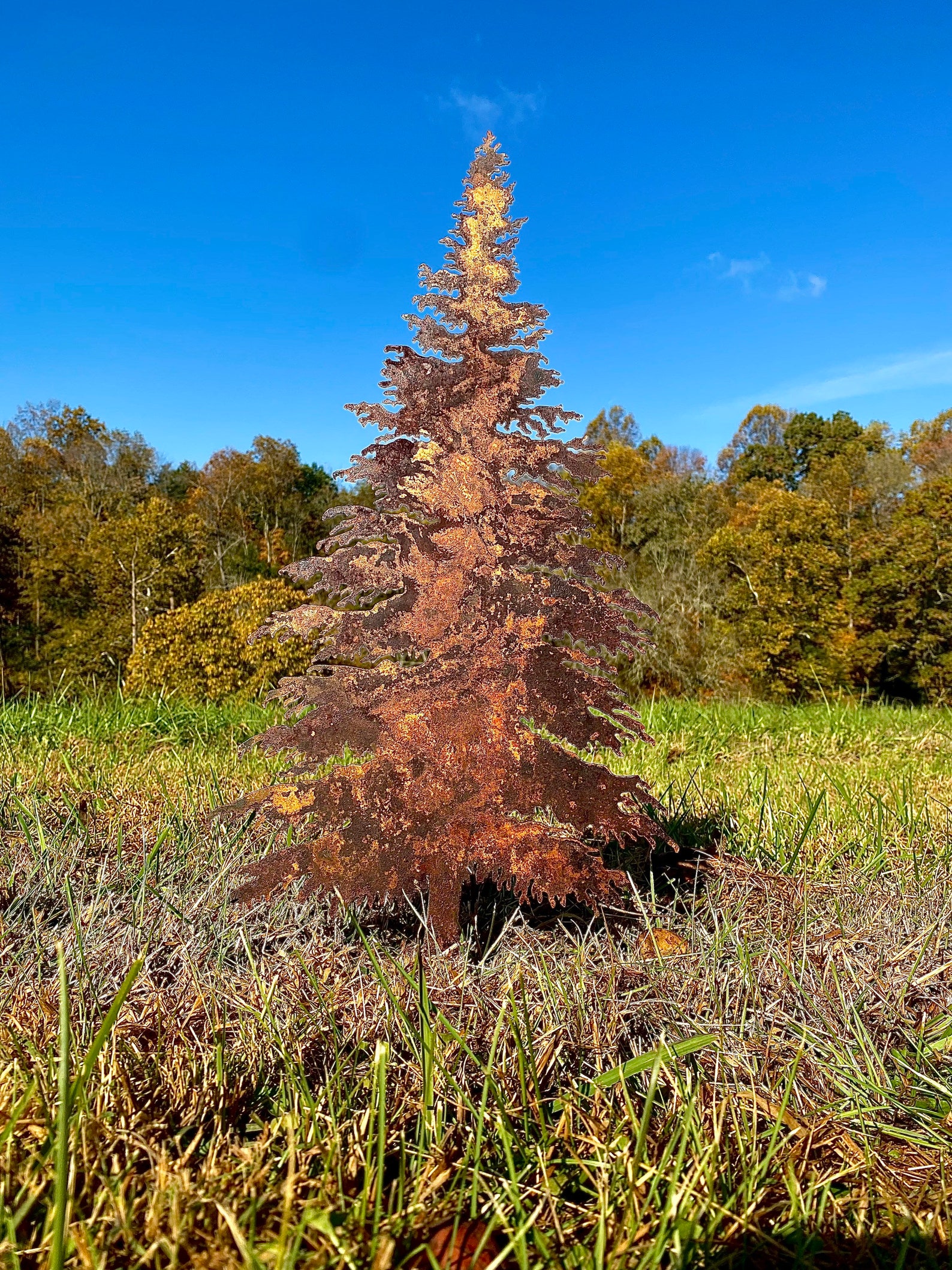 Metal Rustic Hemlock Christmas Tree Yard Art Garden - Etsy