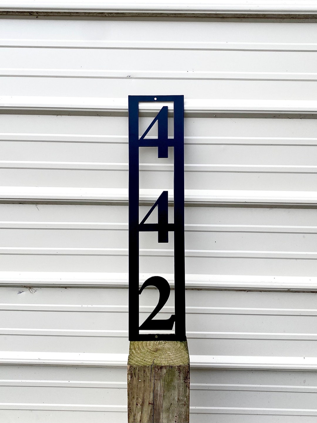 Custom Metal Vertical Address Number Sign- Housewarming Gift- Curb ...