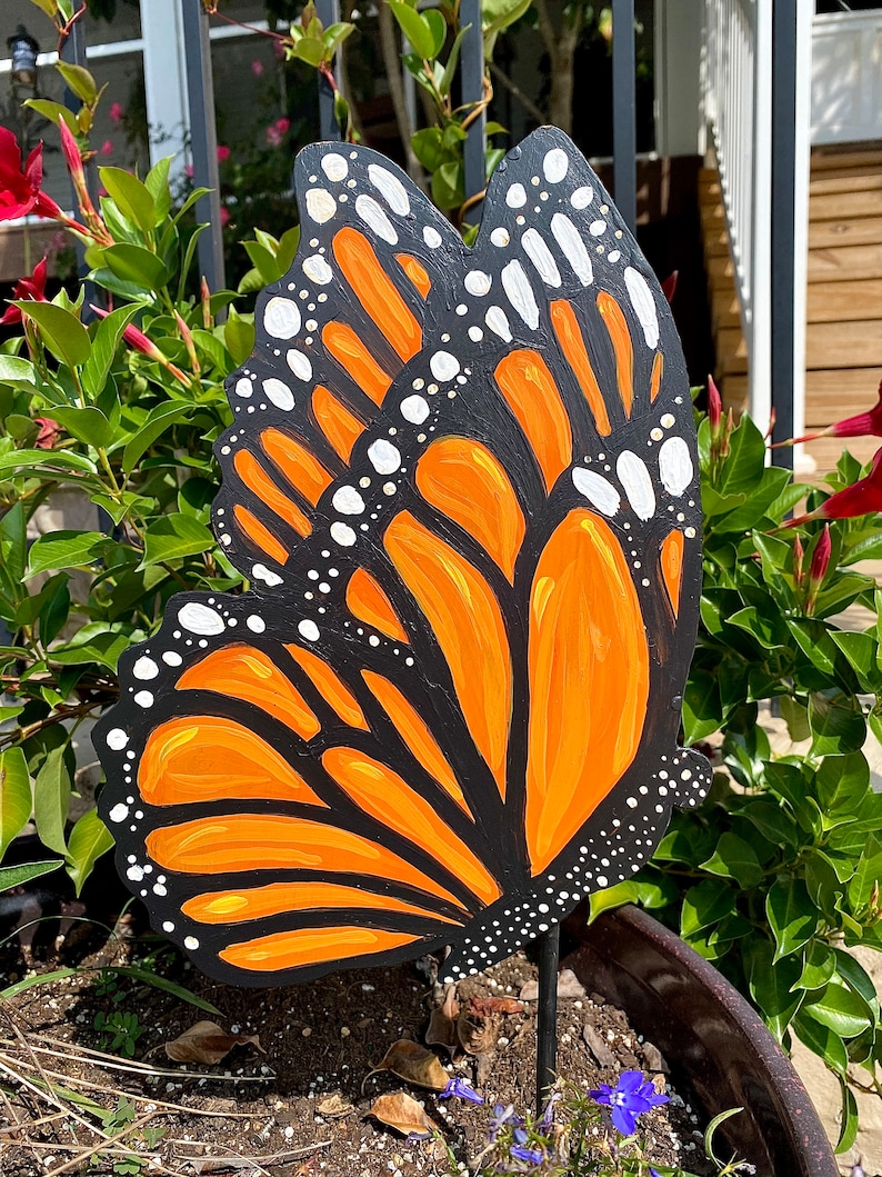Hand Painted Metal Monarch Butterfly - Etsy