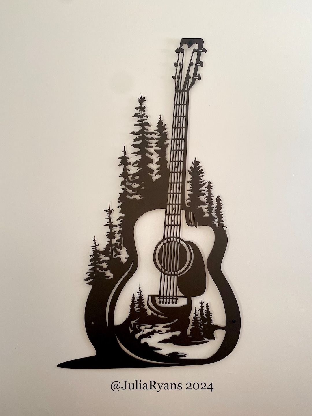 Metal Guitar Nature Sign- Music Home Decor- Studio Decor- Wall Hanging ...