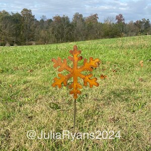 Rustic Metal Snowflakes Winter Yard Art- Christmas Garden Decoration - Etsy