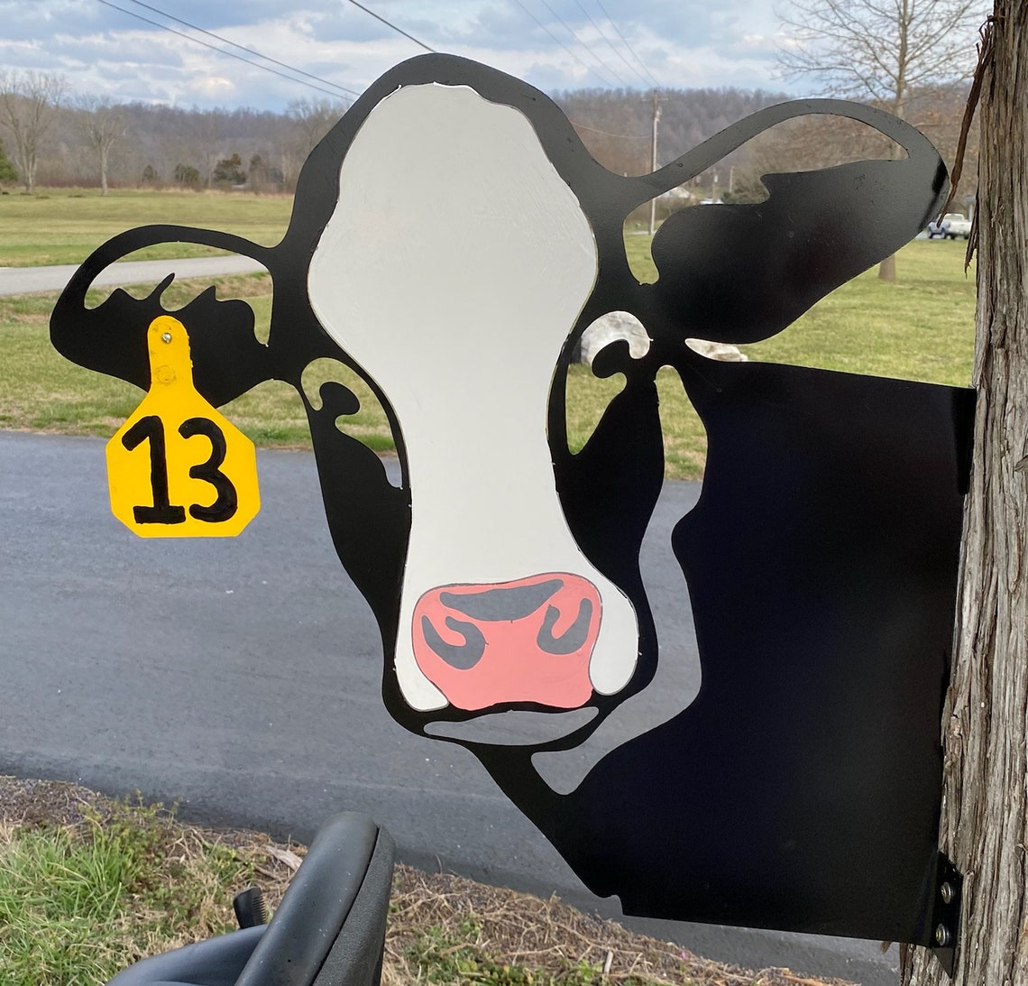Peeping Cow Metal Sign Outdoor Decor Metal Sign Cow Art - Etsy