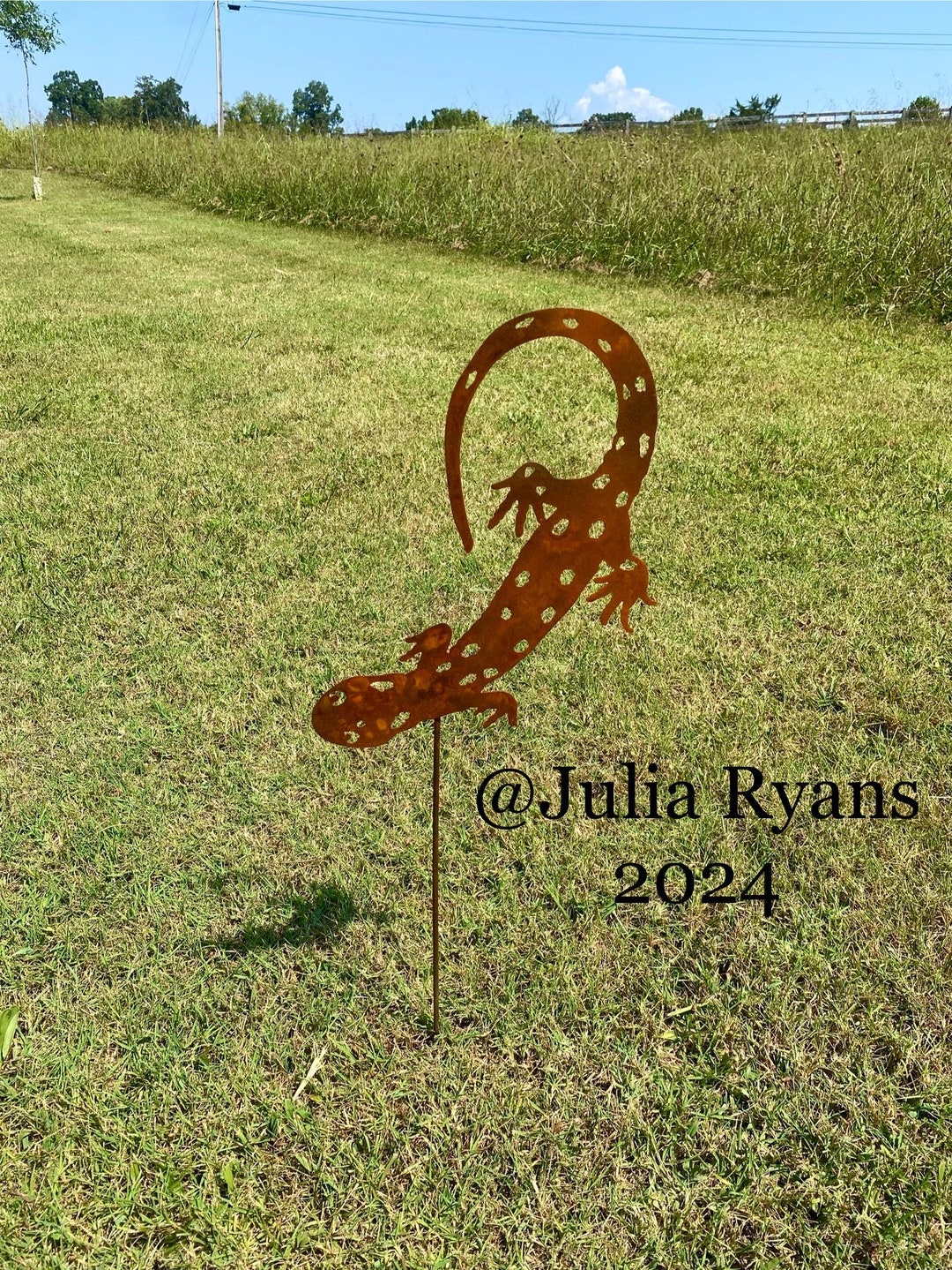 Rustic Metal Salamander Garden Decoration- Yard Art - Etsy