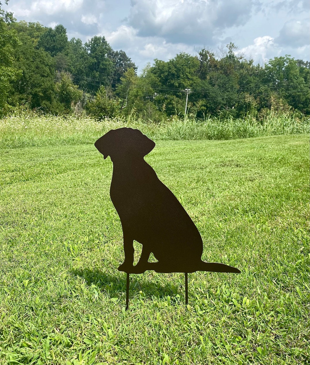 Powder Coated Metal Labrador Retriever Dog Yard Art- Pet Memorial Pet ...