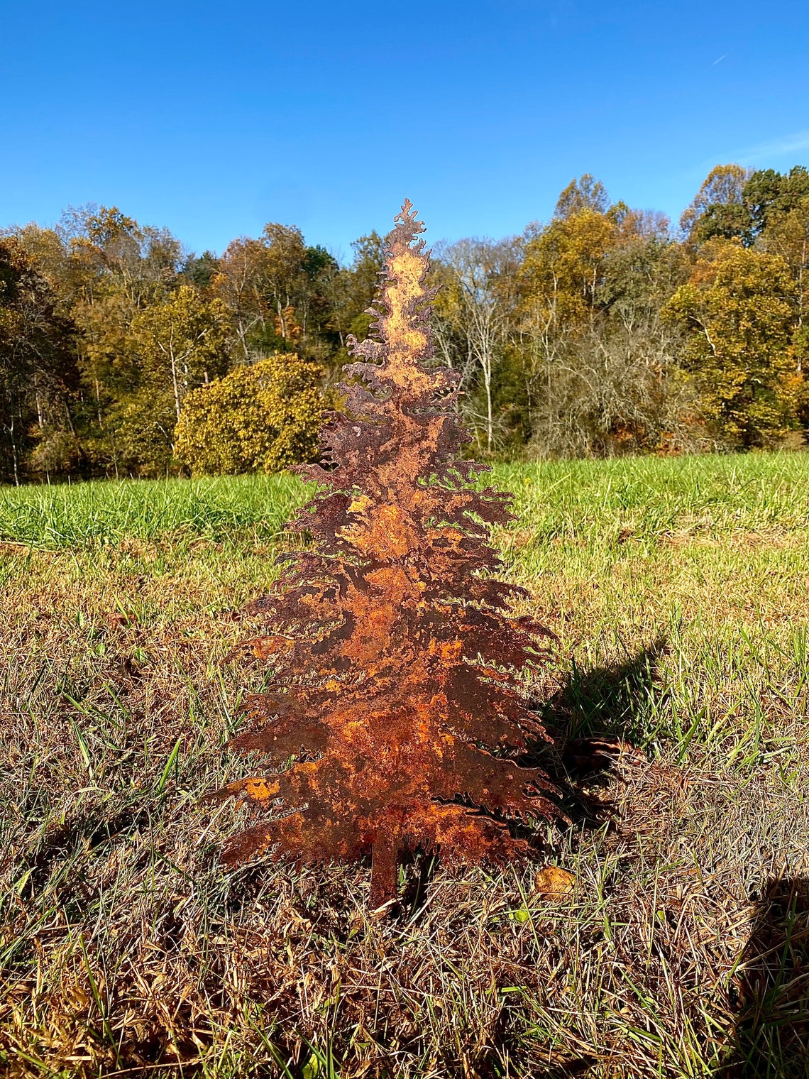 Metal Rustic Hemlock Christmas Tree Yard Art Garden - Etsy