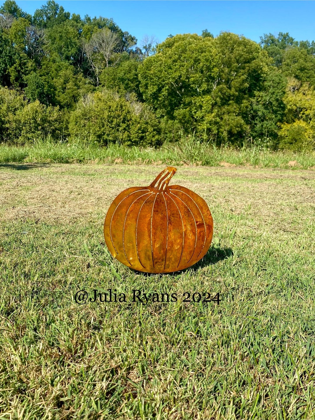 Rustic Metal Pumpkin Fall Yard Art- Halloween Garden Decoration - Etsy