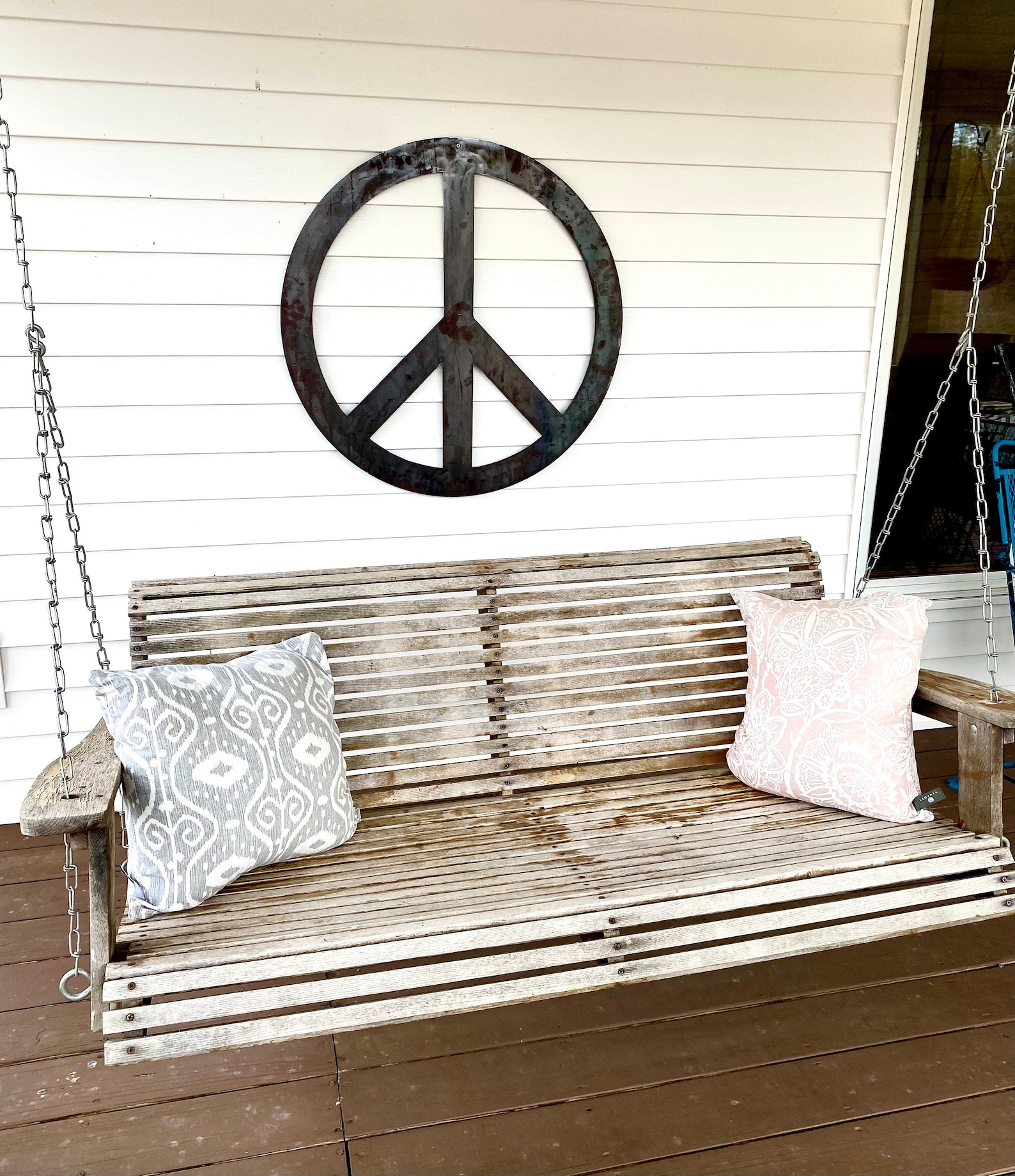 Metal Rustic Peace Sign Wall Decor Hippie Art Gift for Her - Etsy
