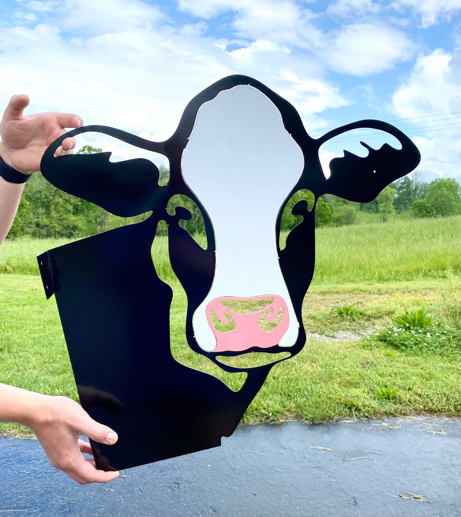 Peeping Cow Metal Sign Outdoor Decor Metal Sign Cow Art - Etsy