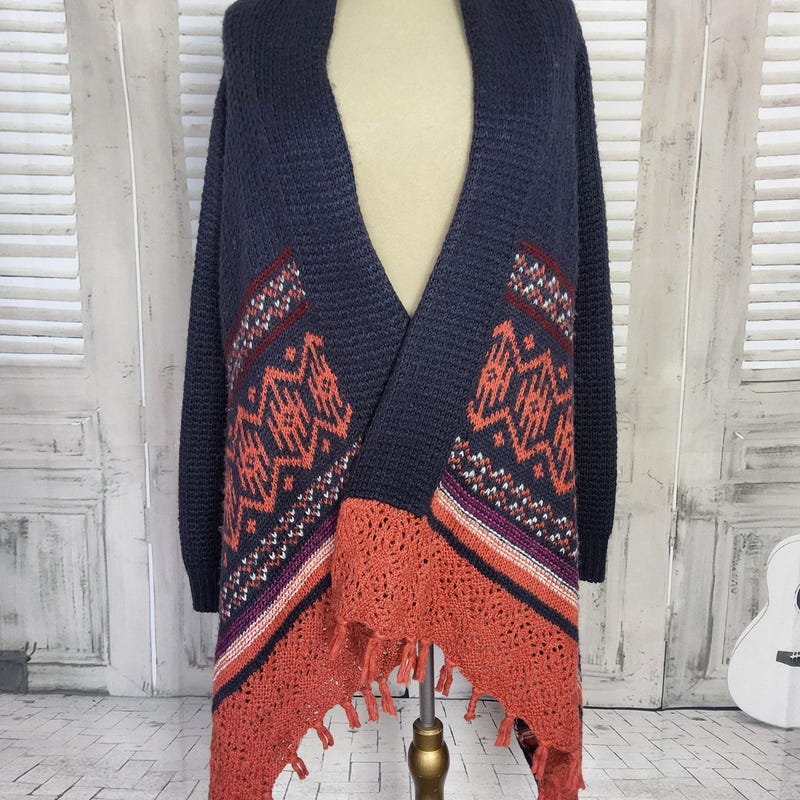 Womens Long Aztec Cardigan - Etsy UK