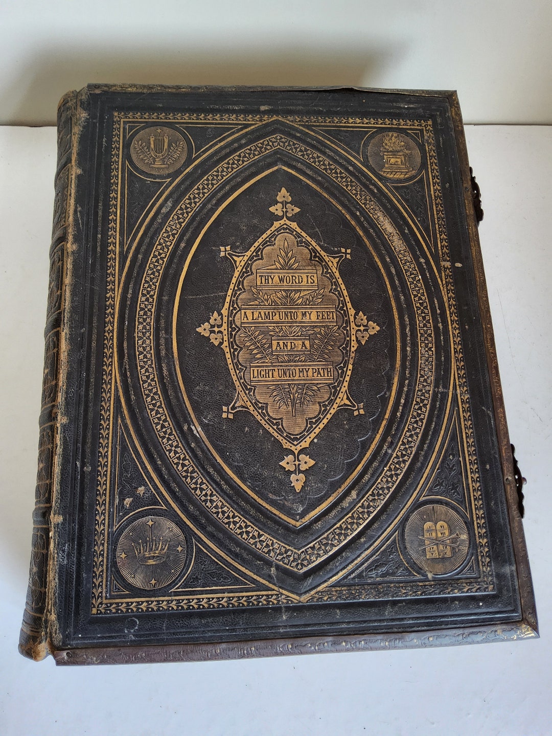 C1870 Large Antique Family Bible Including Stunning Illustrations ...