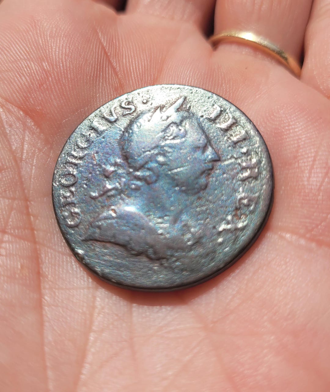 King George 3rd III Half Copper Penny Coin 1771. Excellent Condition ...