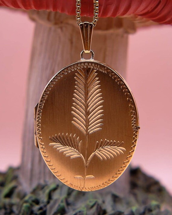 Vintage Large Rolled Gold Fern Design Double Photo Locket on - Etsy UK