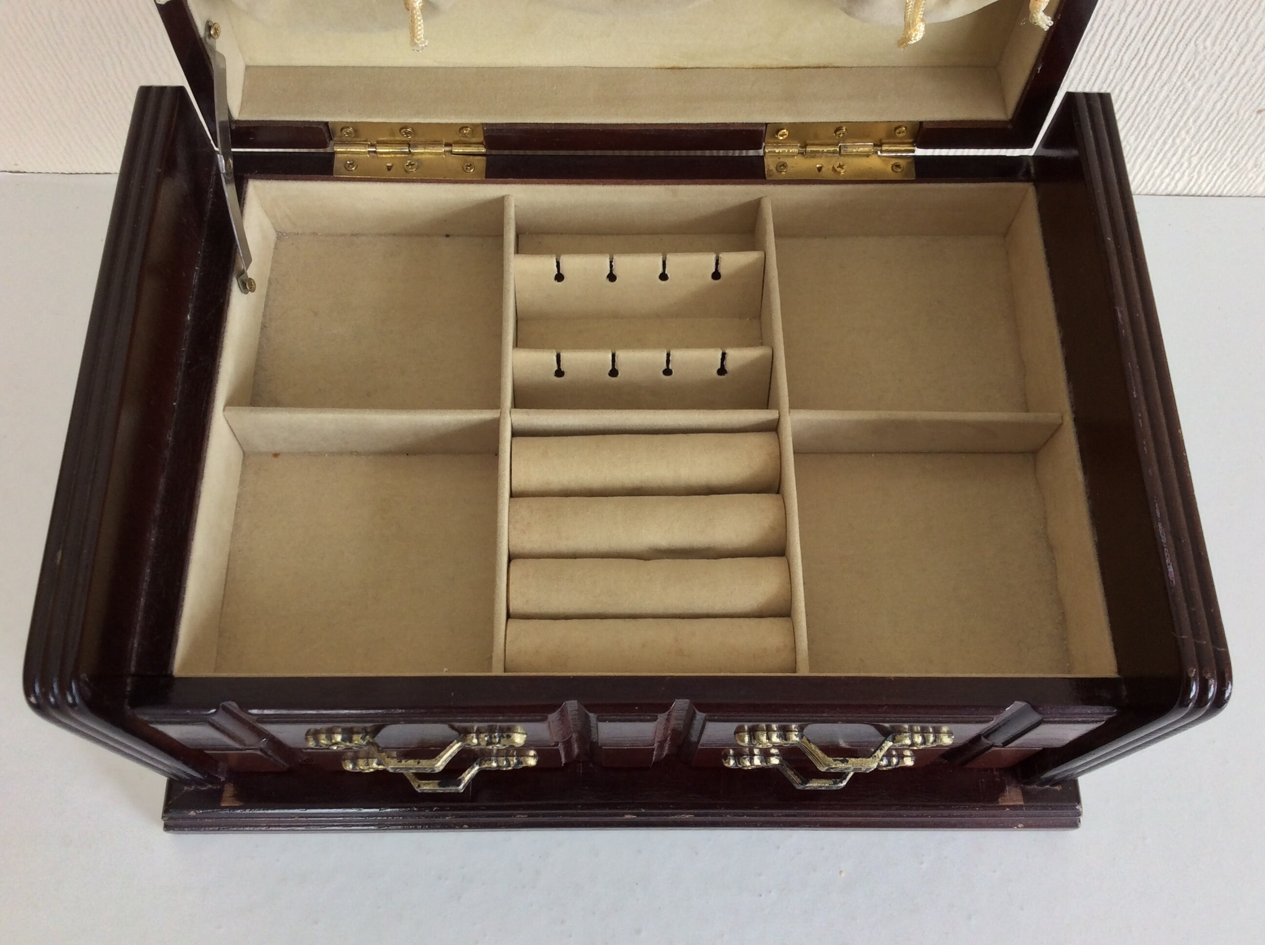 Vintage large MELE jewel case wood jewellery box | Etsy