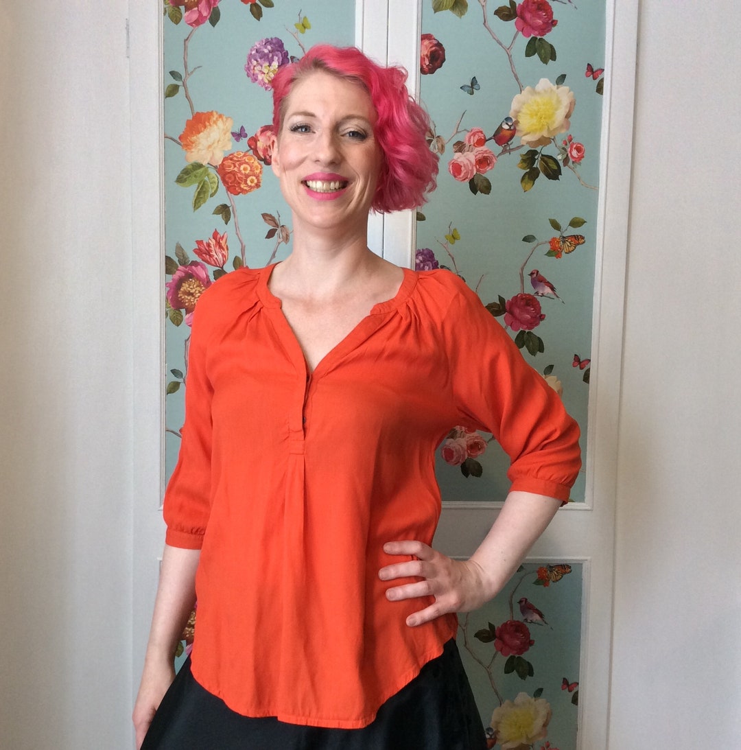 Vintage Monsoon Orange Blouse Top Size UK 10, Eur 38, US 6 - Etsy UK