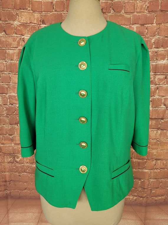 Horst Basler Trevira Vintage Green short sleeve Jacke… - Gem