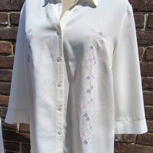 Vintage Cream Riddella Floral Embroidery Blouse. UK Size 14 - Etsy
