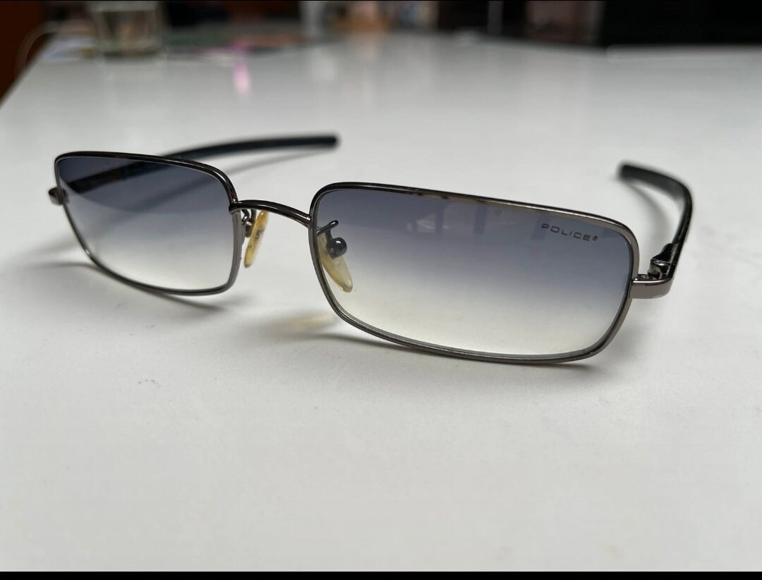 Vintage Men's Police Sunglasses, Designer Italian Rectangular ...