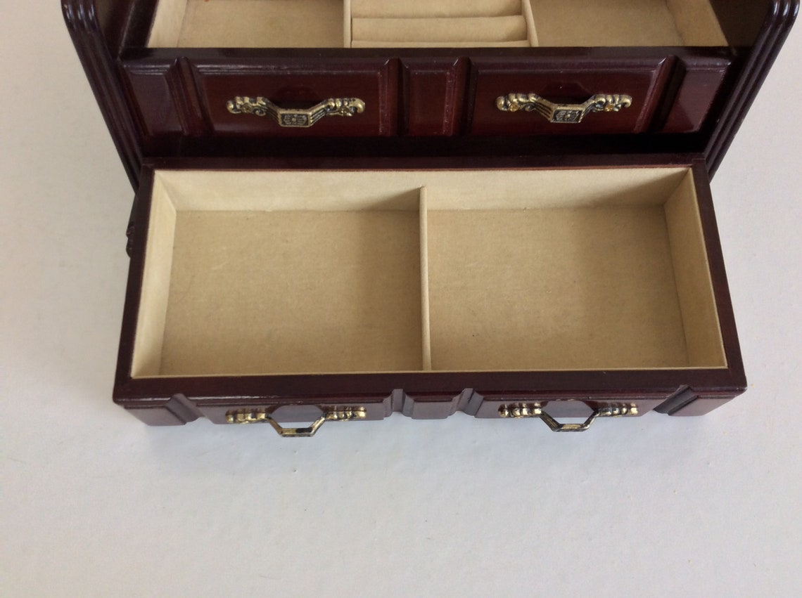 Vintage large MELE jewel case wood jewellery box | Etsy