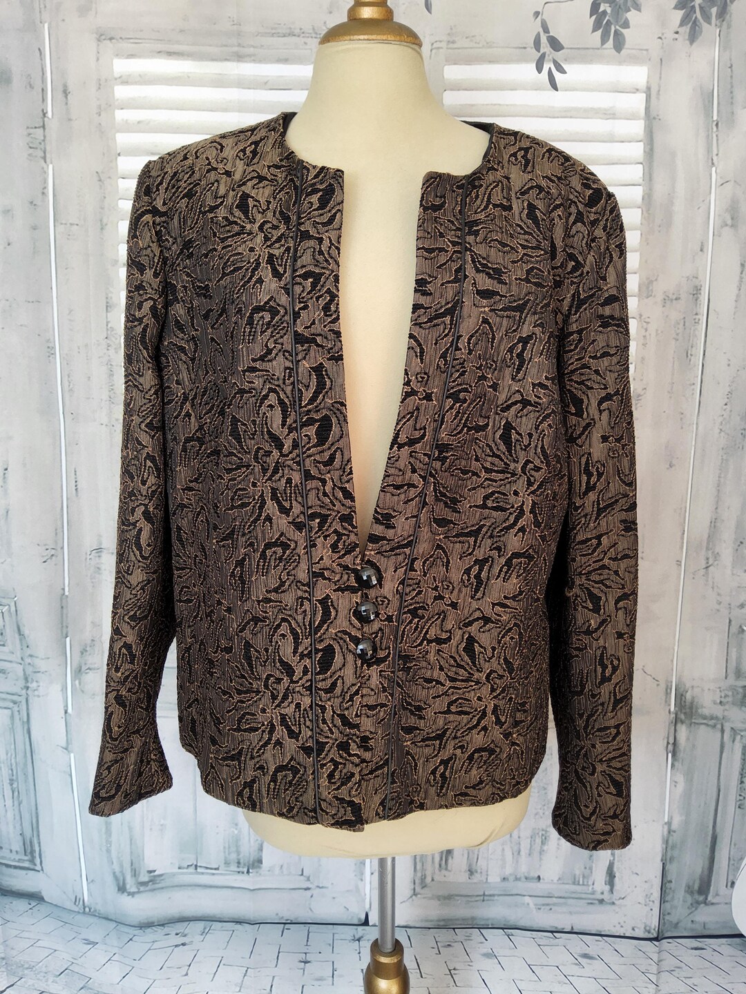 Vintage Roman Originals Black and Bronze Dress Jacket, UK Size 18 - Etsy