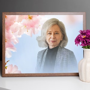 Funeral Portrait Photo, Memorial Picture of Loved One, Funeral Service ...