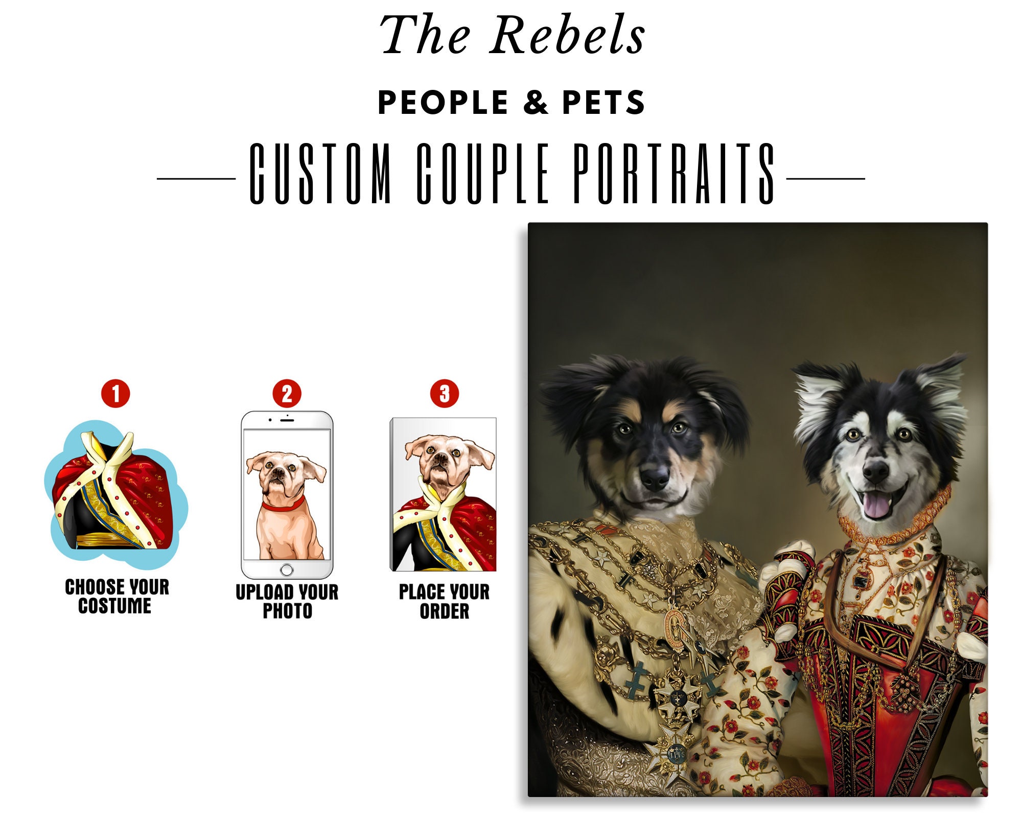 Custom Double Dog Portrait on Canvas Art & Collectibles Acrylic etna.com.pe