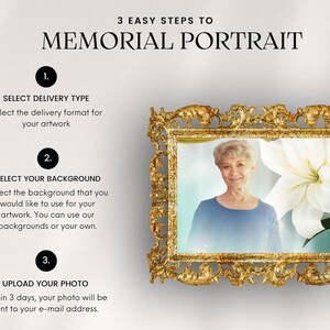 Funeral Portrait Photo, Memorial Picture of Loved One, Funeral Service ...
