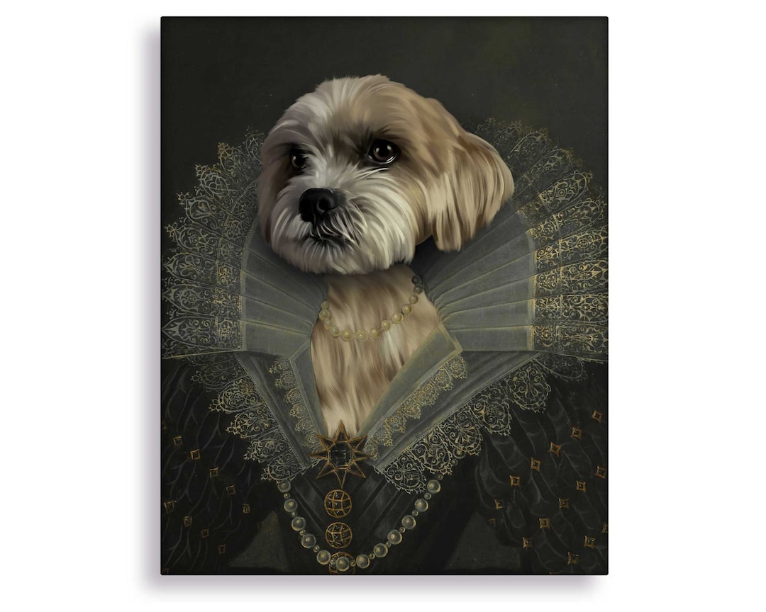CUSTOM Royal Pet Portrait Painting, Personalized Regal Style Family ...