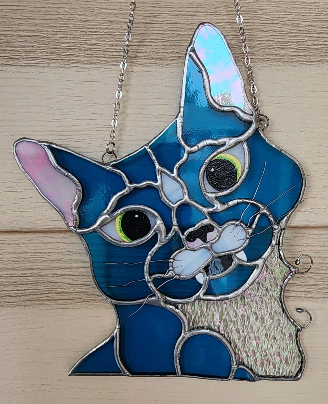 Cat Kitty Glass Suncatcher - Etsy