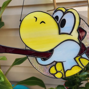 Yoshi Stained Glass Suncatcher | Handmade Nintendo Inspired Window Art ...